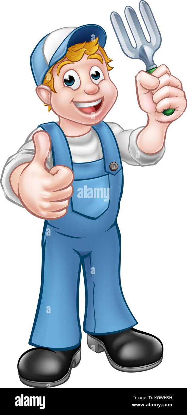 Gardener man shovel gardening Stock Vector Images - Alamy