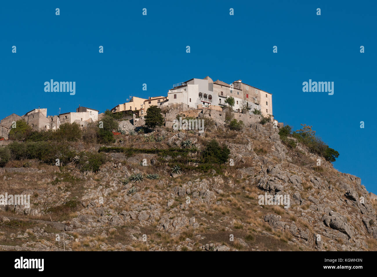 A view of the village of Aieta, Italy. Aieta (also written in Ajeta ...