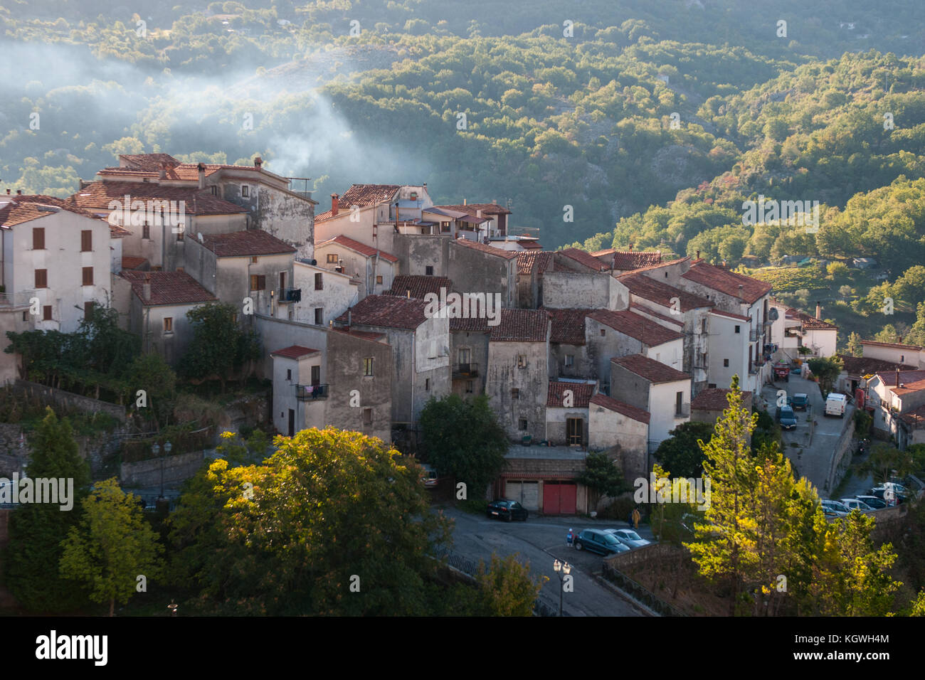 A view of the village of Aieta, Italy. Aieta (also written in Ajeta ...