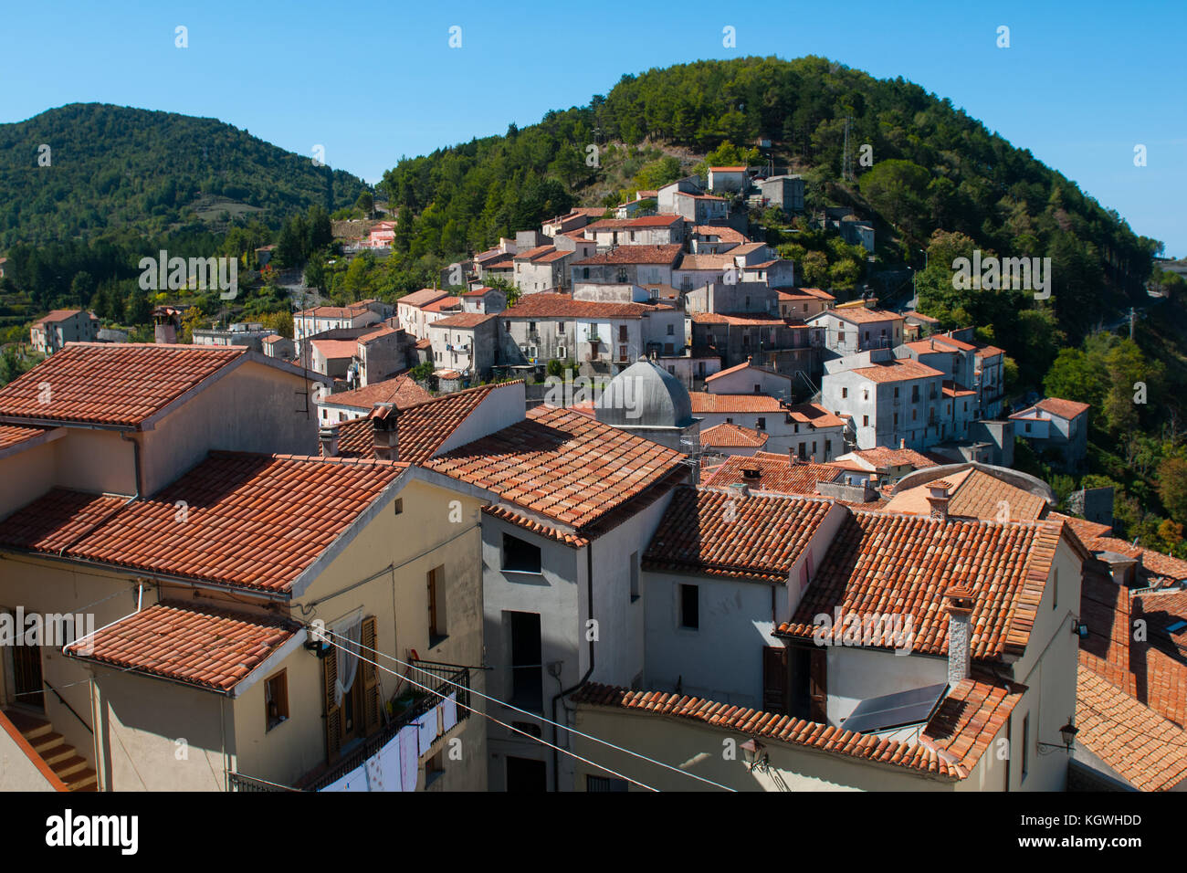 A view of the village of Aieta, Italy. Aieta (also written in Ajeta ...