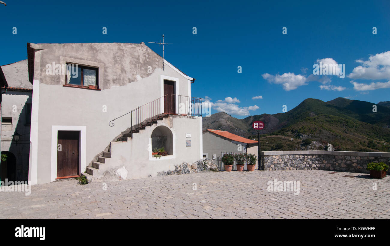 A view of the village of Aieta, Italy. Aieta (also written in Ajeta ...