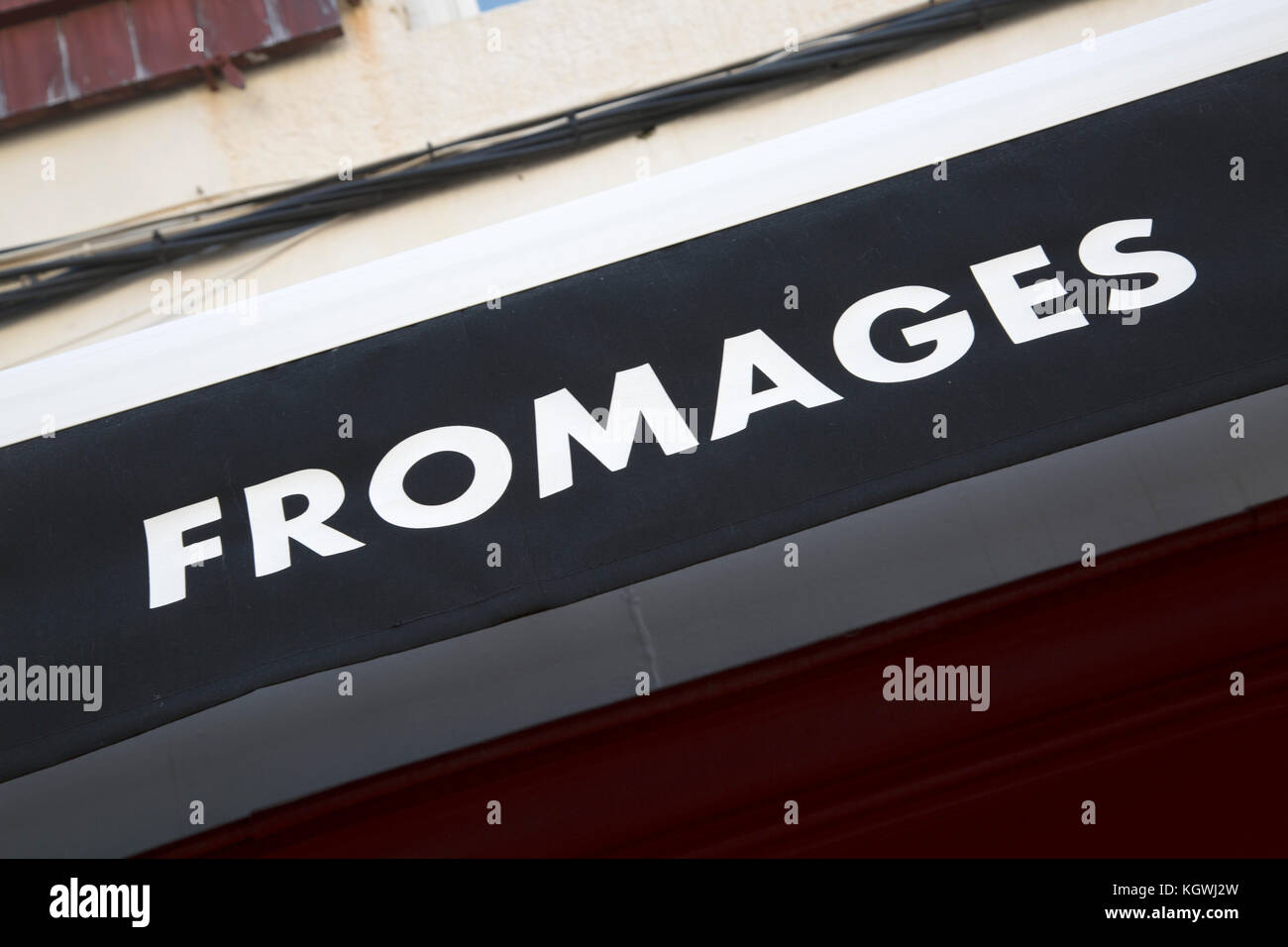 Fromage Cheese Sign in French on Diagonal Tilt Stock Photo - Alamy