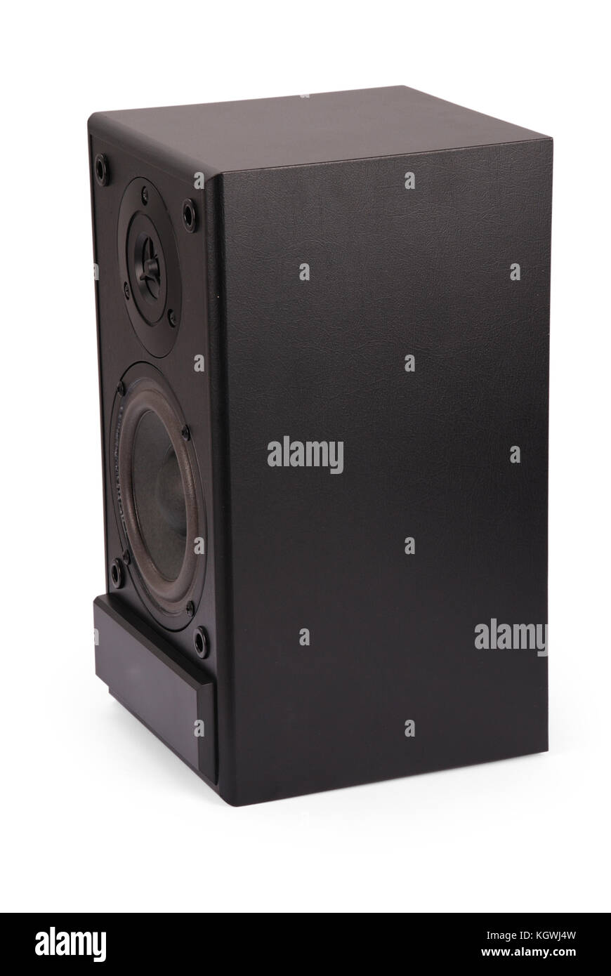 Black sound speakers isolated over the white background with soft ...