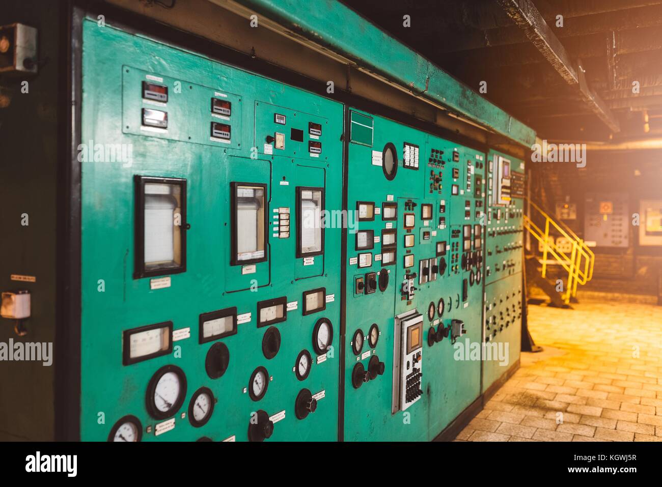 Control panel and switches in an old power plant Stock Photo - Alamy
