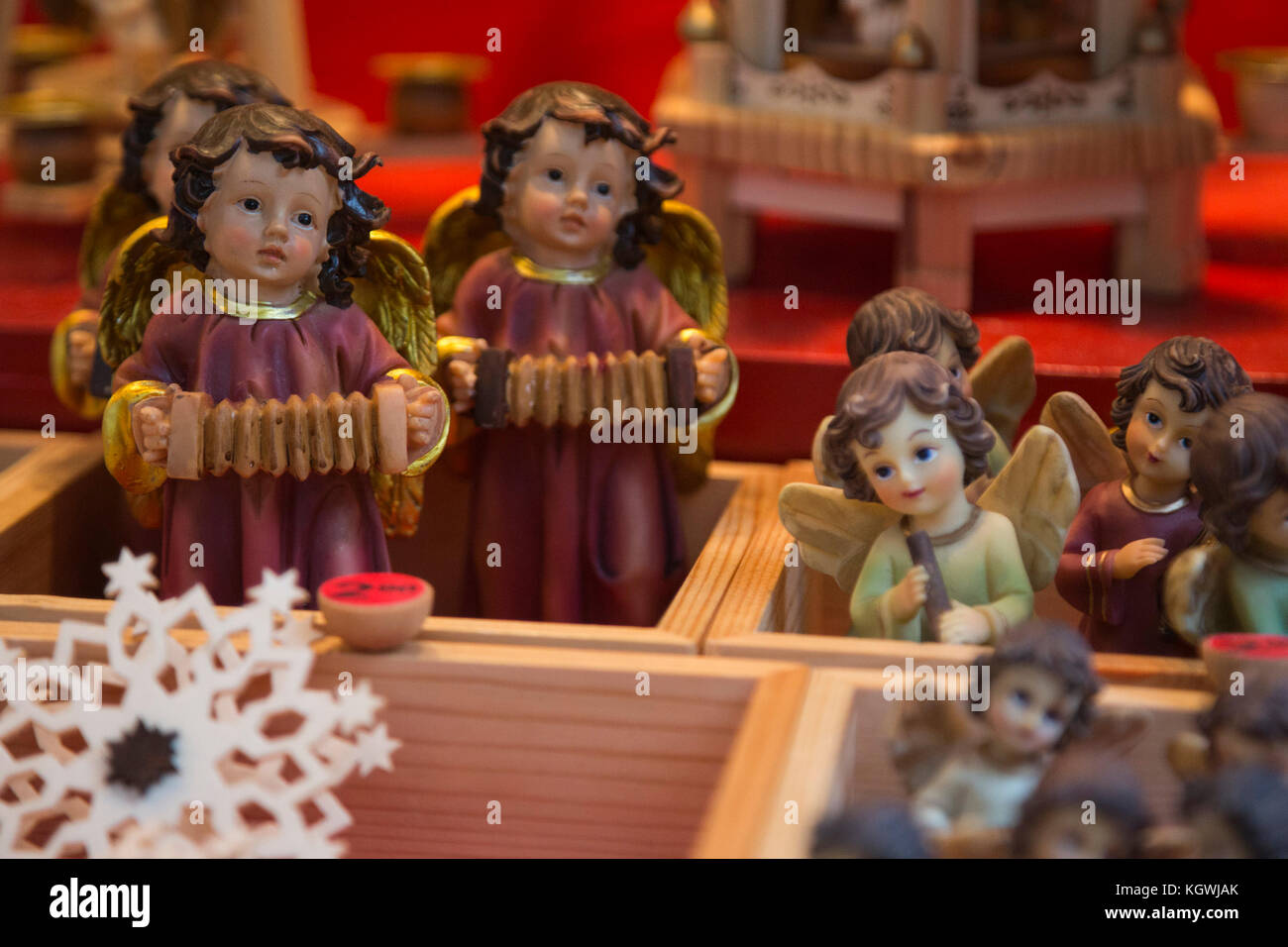 Angel figures at the traditional Christmas Market in Aachen, Germany ...