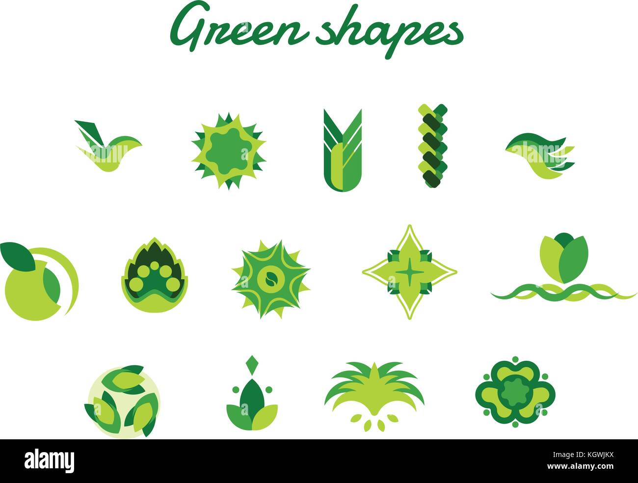 Green concept vector badge, logo and icon set with nature design ...