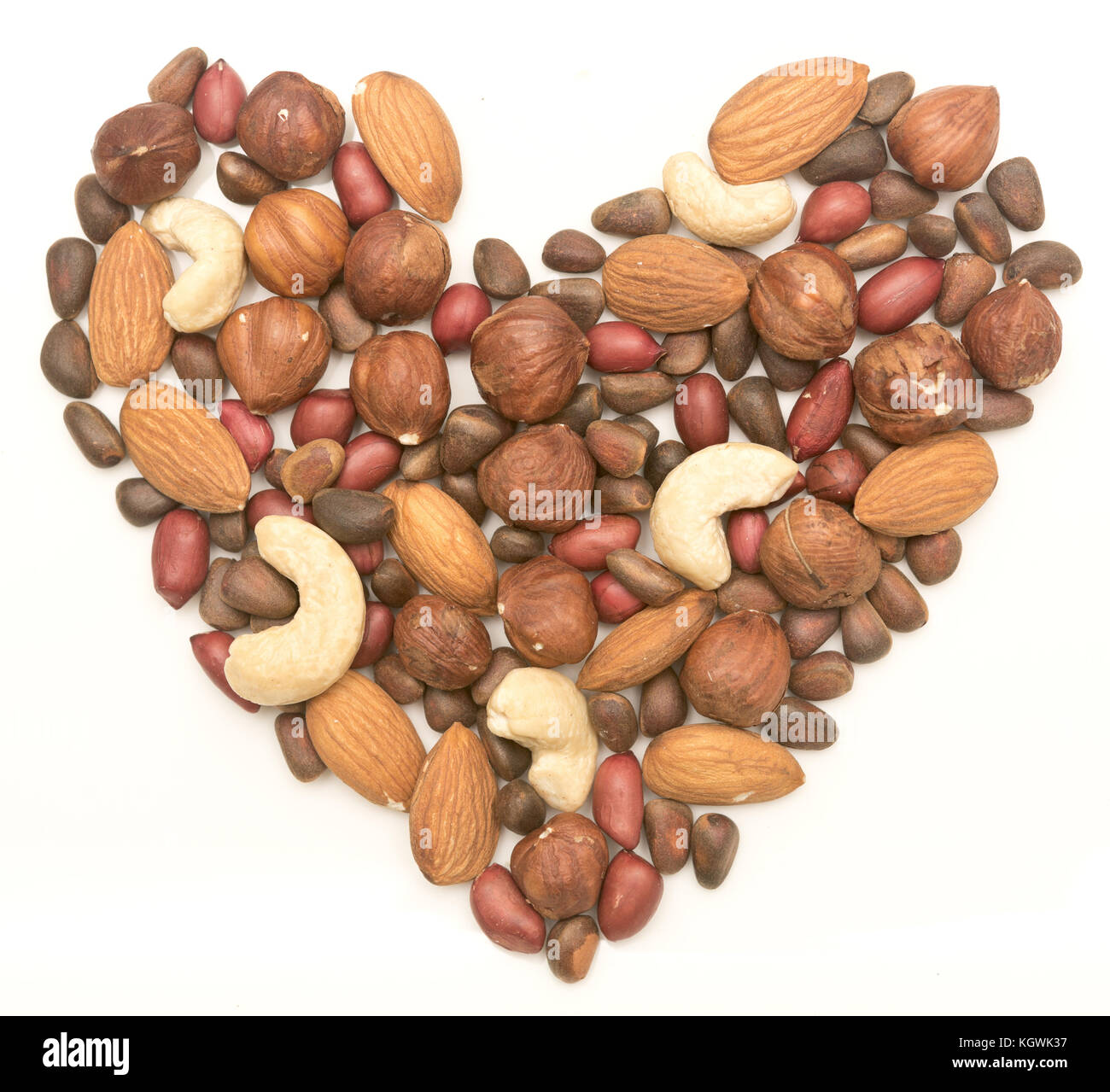Mixed nuts in shape Cut Out Stock Images & Pictures - Alamy