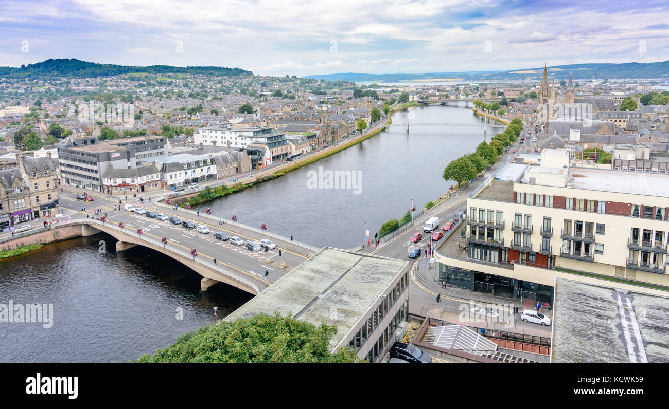 View of Inverness, Scotland, United Kingdom from above featuring ...