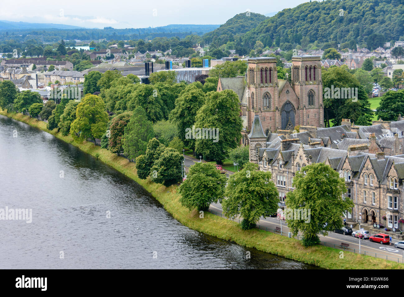 View of Inverness, Scotland, United Kingdom from above featuring St ...