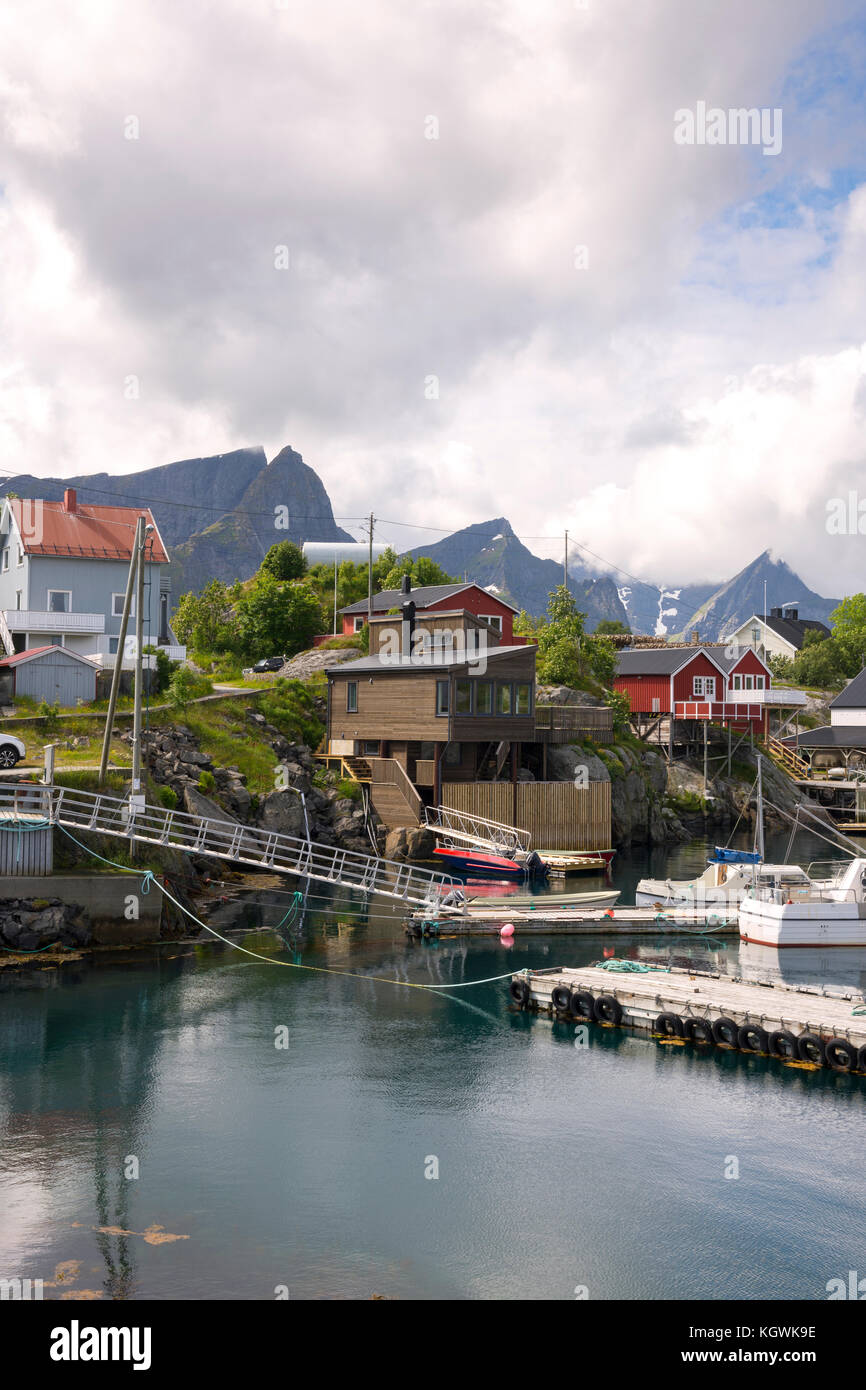 panoramic view of the coast and the islands at Svolvaer in the Lofoten ...