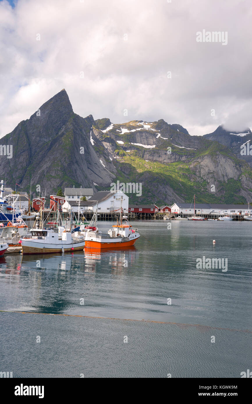 panoramic view of the coast and the islands at Svolvaer in the Lofoten ...