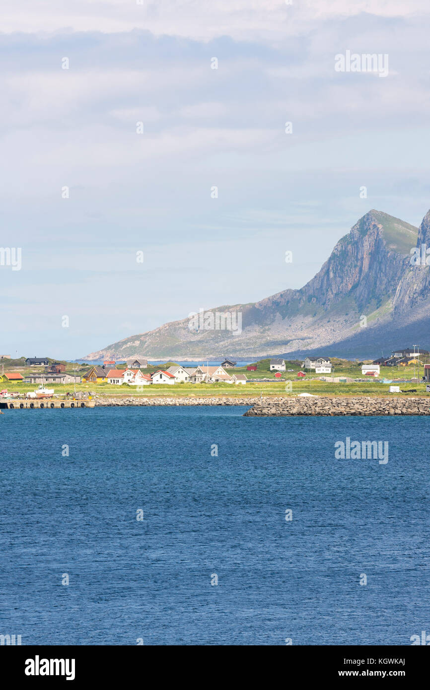 panoramic view of the coast and the islands at Svolvaer in the Lofoten ...