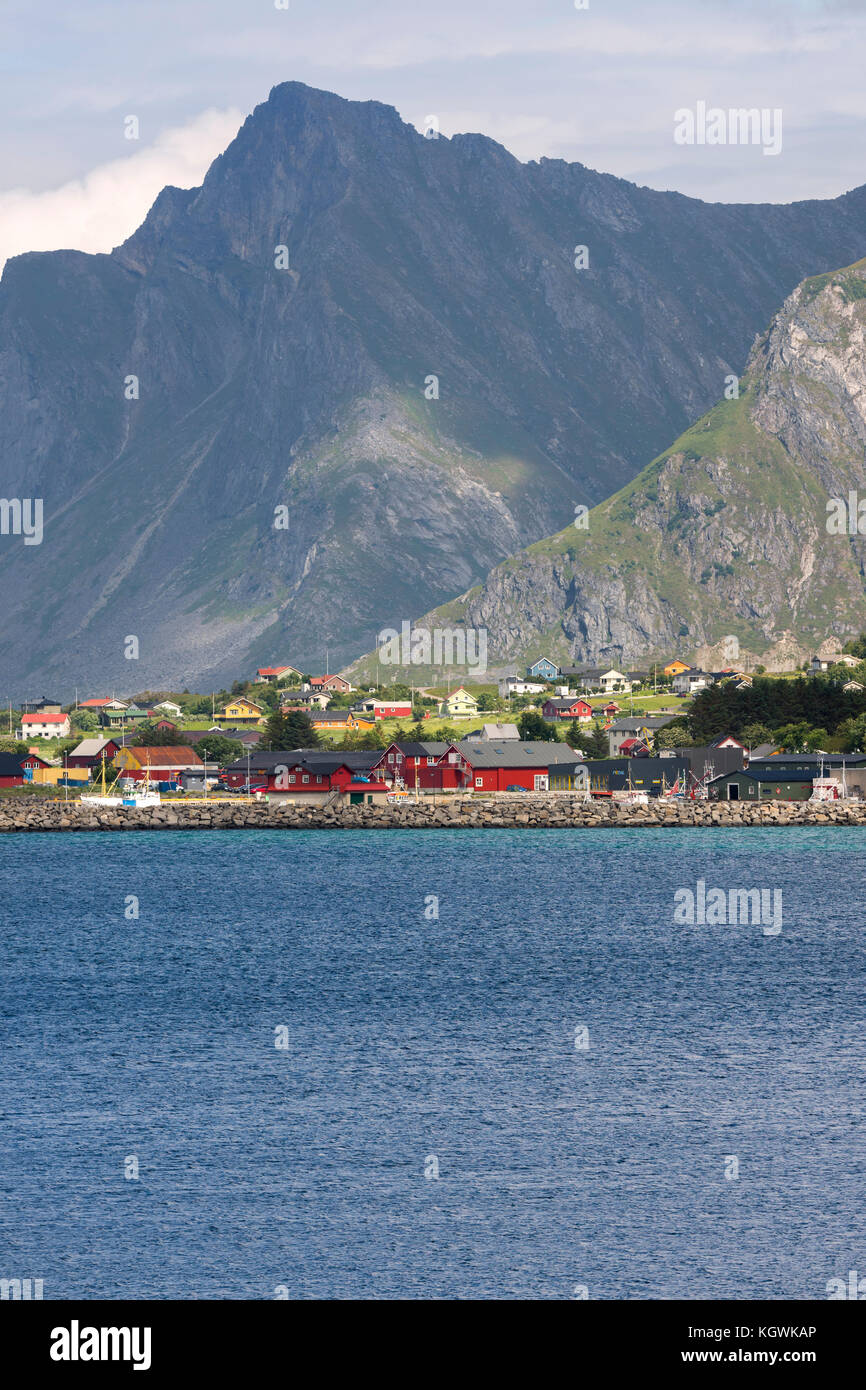 panoramic view of the coast and the islands at Svolvaer in the Lofoten ...