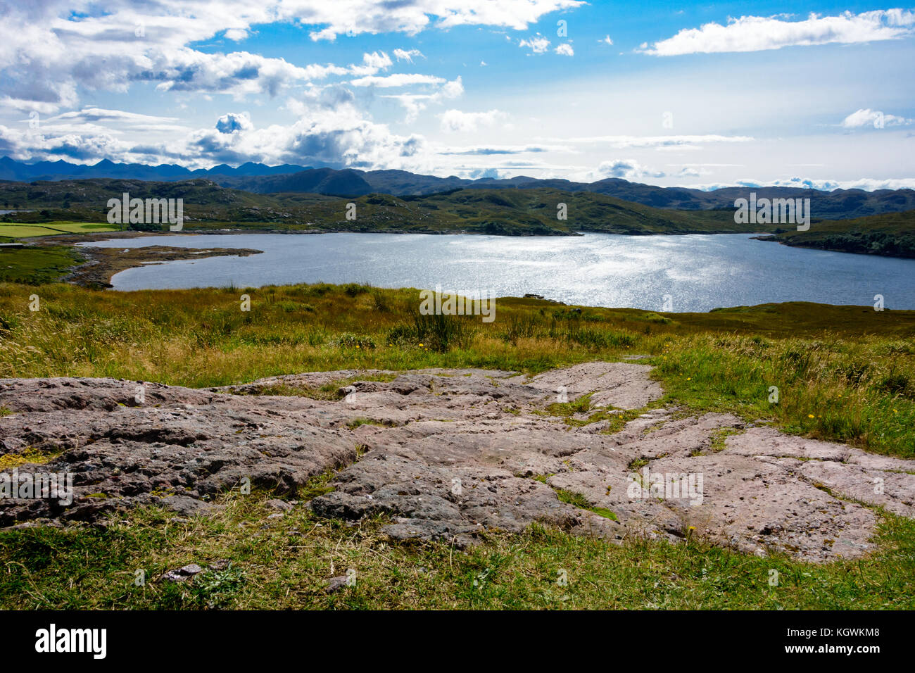 Loch Ewe and Isle of Ewe in Wester Ross, on the west coast of Scotland ...