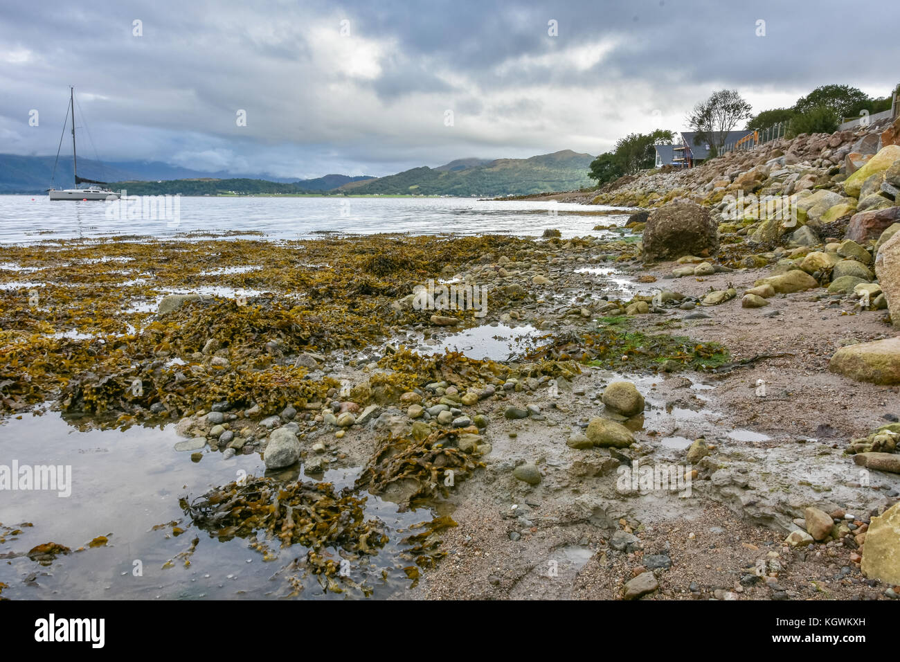 Dramatic cloudy sunset on Loch Linnhe, a salt water loch which is part ...
