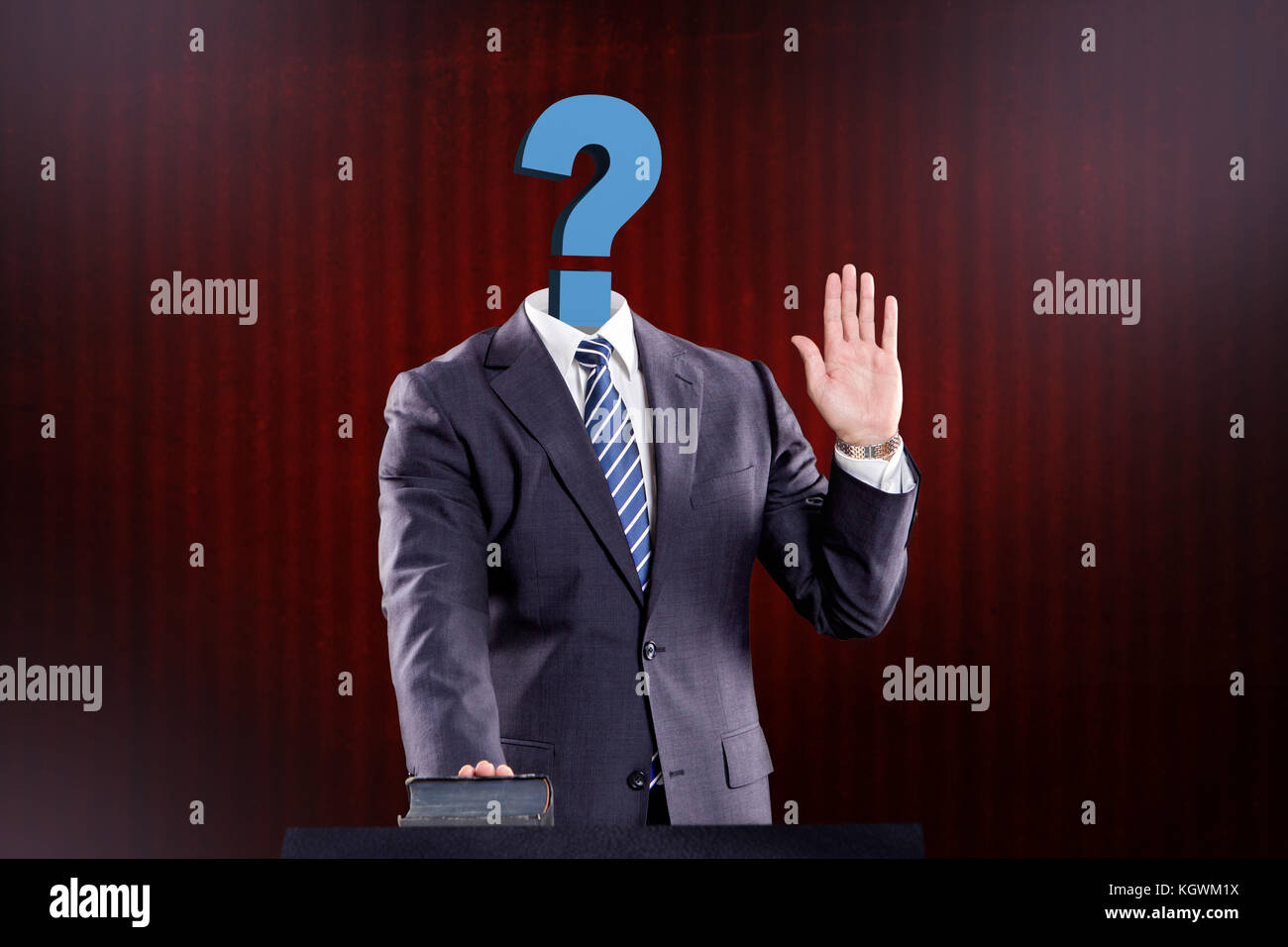 inauguration scene, new president under oath Stock Photo - Alamy