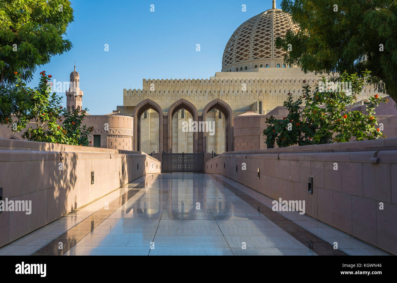 Sultan Qaboos Grand Mosque located in the Omani capital of Muscat is ...