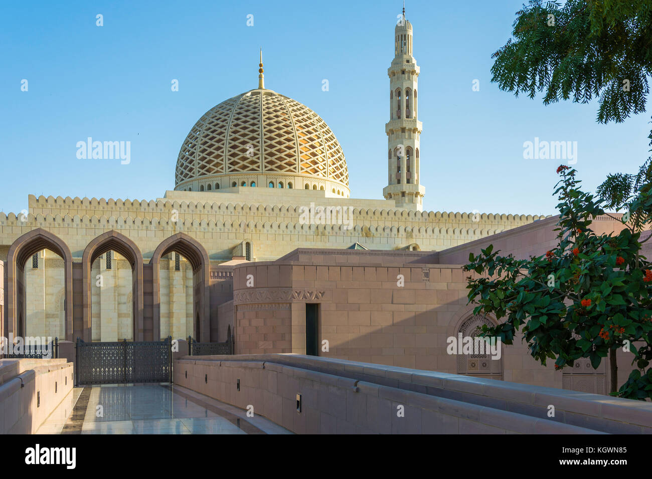 Sultan Qaboos Grand Mosque located in the Omani capital of Muscat is ...