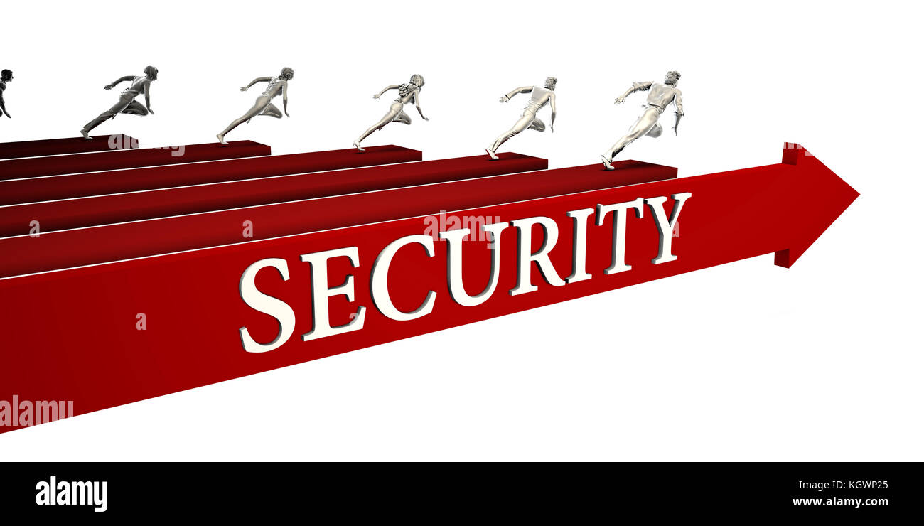 Security Solutions with Business People Running To Success Stock Photo ...