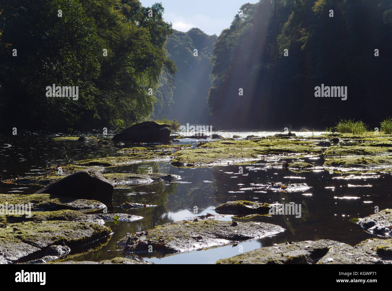 Sandstone riverbed , River Ayr, Peden's Cove, Failford, South Ayrshire ...