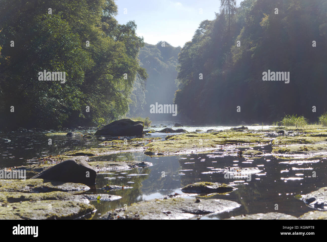 Sandstone riverbed , River Ayr, Peden's Cove, Failford, South Ayrshire ...