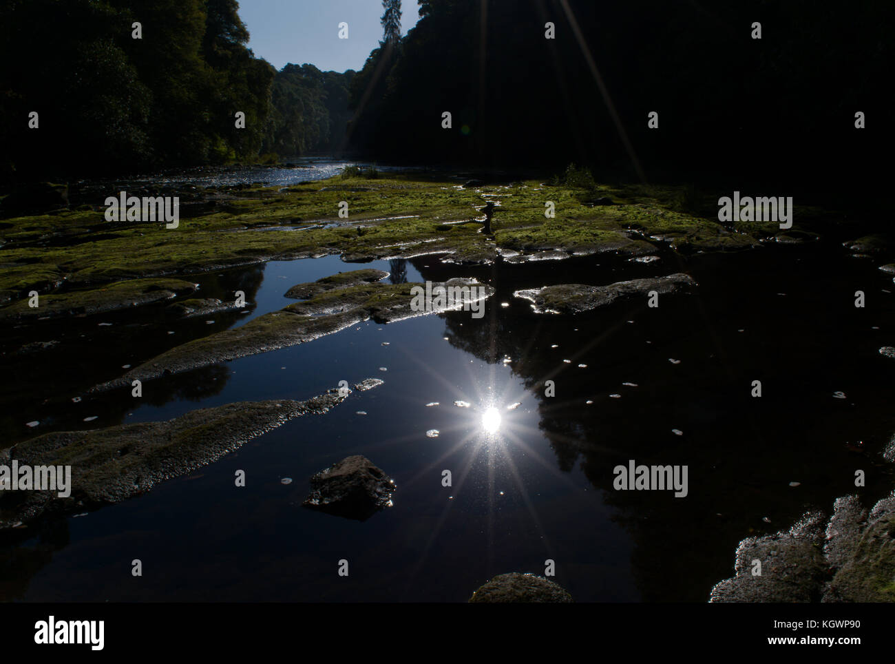 Sandstone riverbed , River Ayr, Peden's Cove, Failford, South Ayrshire ...