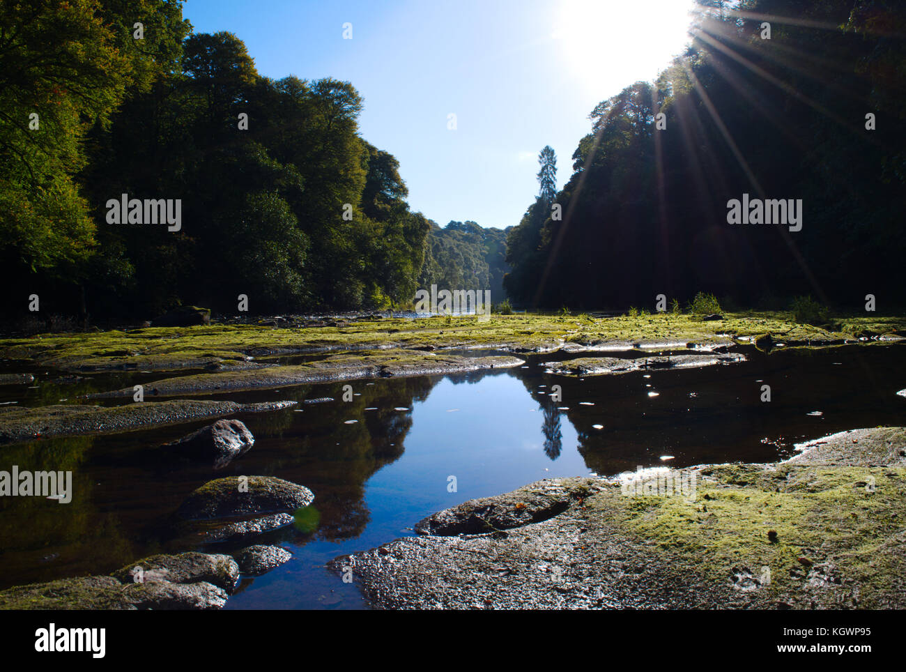 Sandstone riverbed , River Ayr, Peden's Cove, Failford, South Ayrshire ...