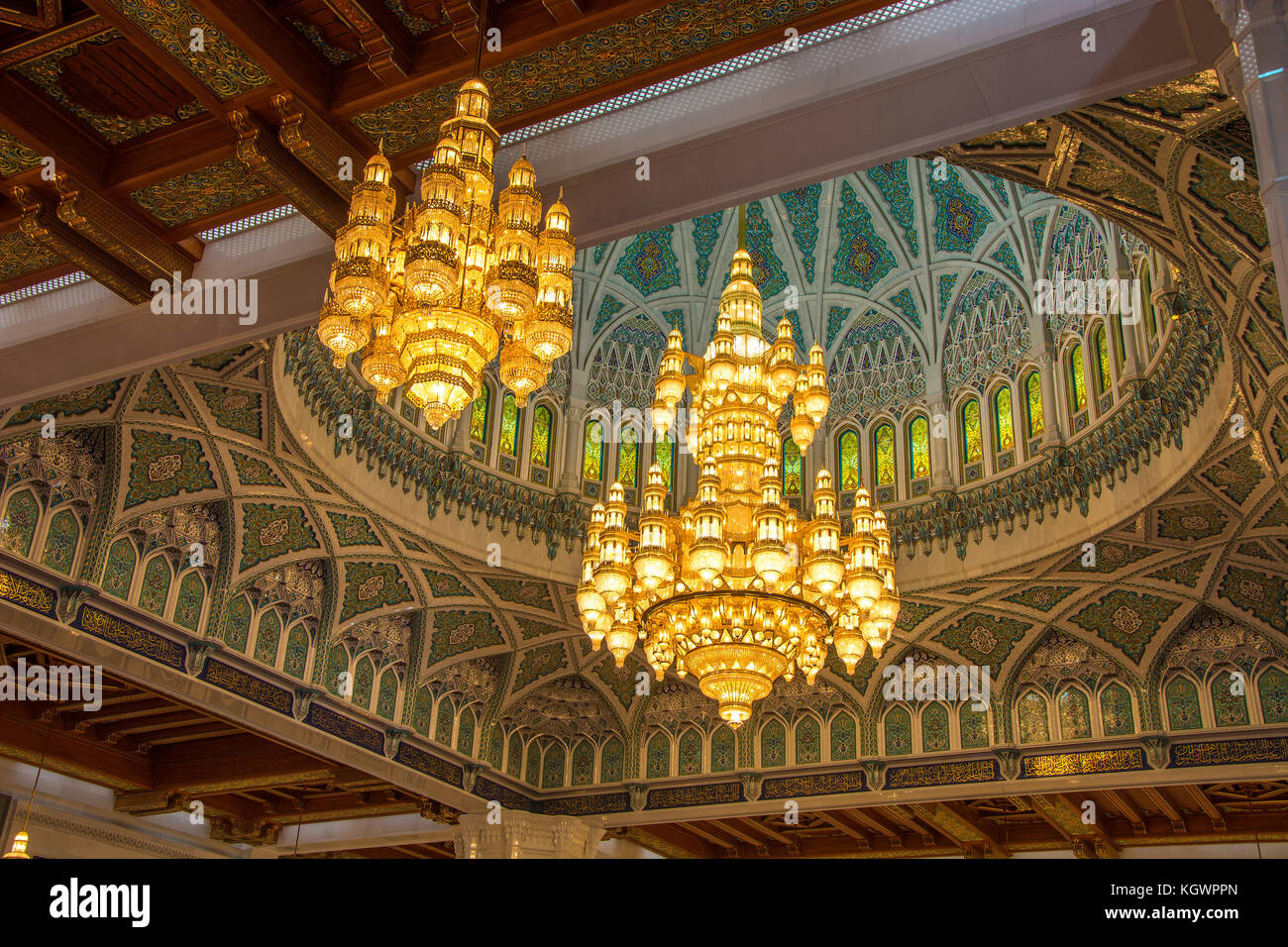 Sultan Qaboos Grand Mosque located in the Omani capital of Muscat is ...
