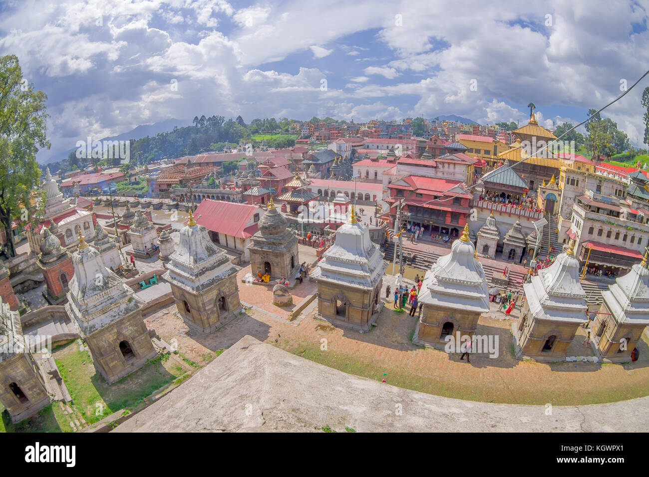 KATHMANDU, NEPAL OCTOBER 15, 2017: Beautiful landscape with some ...