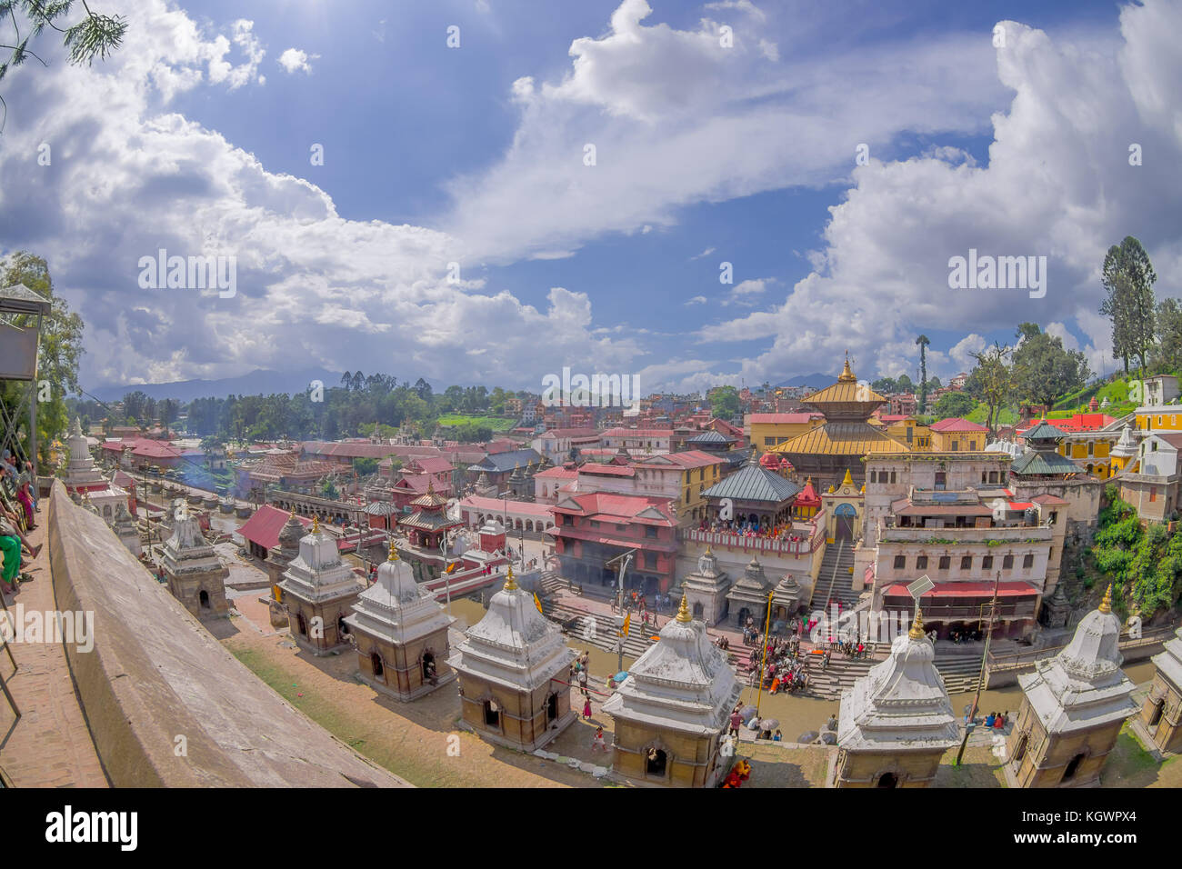 KATHMANDU, NEPAL OCTOBER 15, 2017: Beautiful landscape with some ...