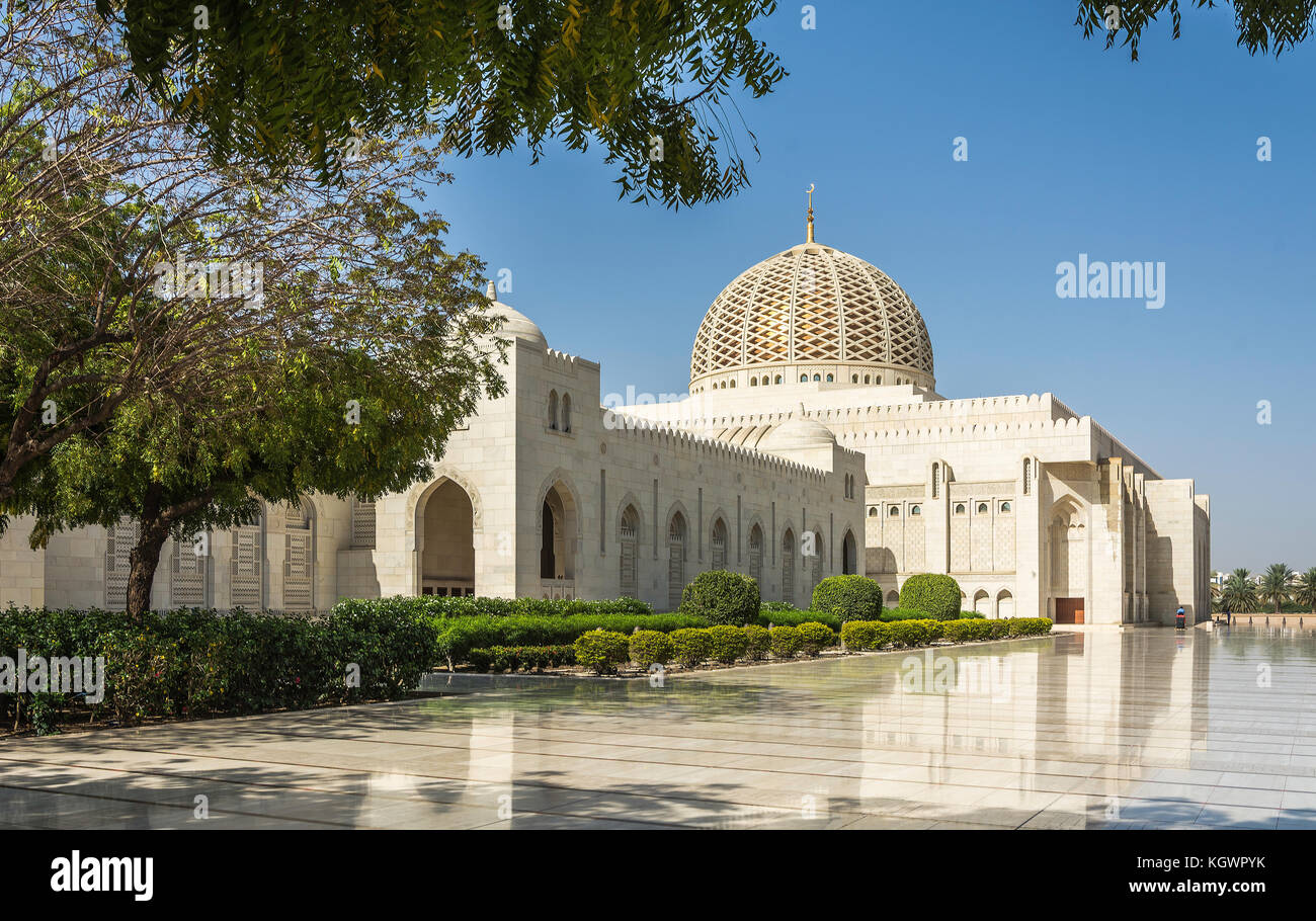 Sultan Qaboos Grand Mosque located in the Omani capital of Muscat is ...