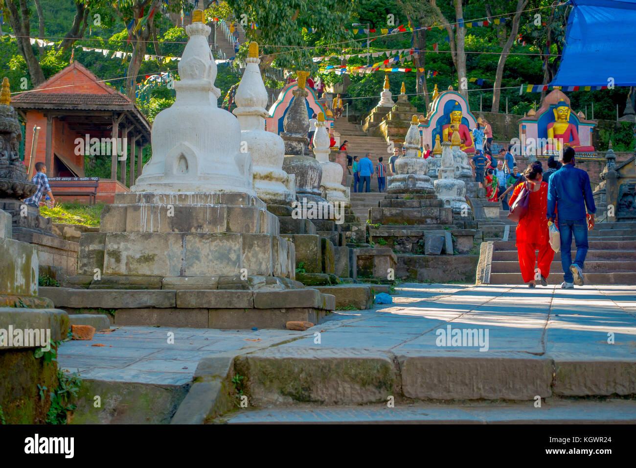 KATHMANDU, NEPAL OCTOBER 15, 2017: Unidentified people walking close to ...