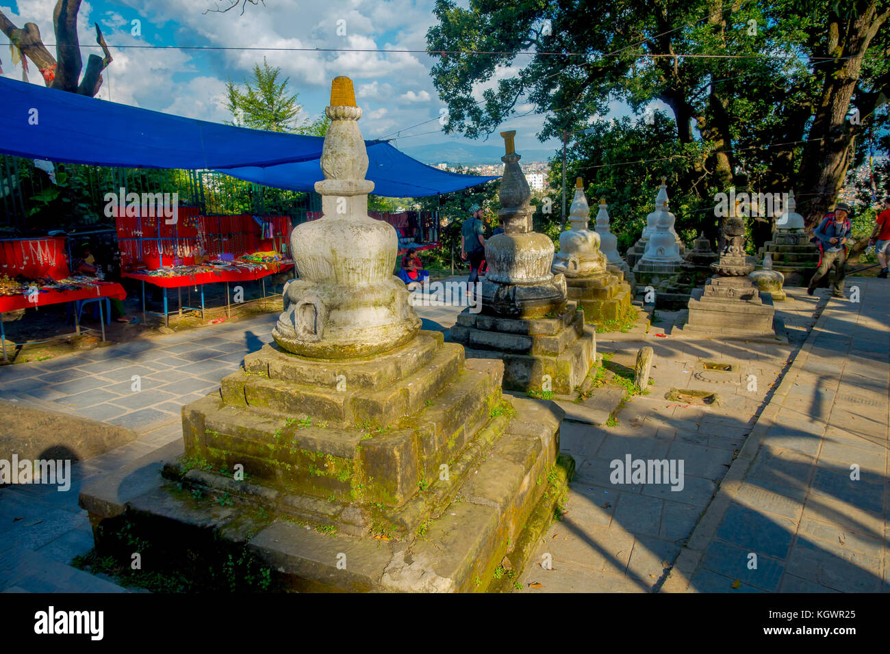 KATHMANDU, NEPAL OCTOBER 15, 2017: Unidentified people walking close to ...
