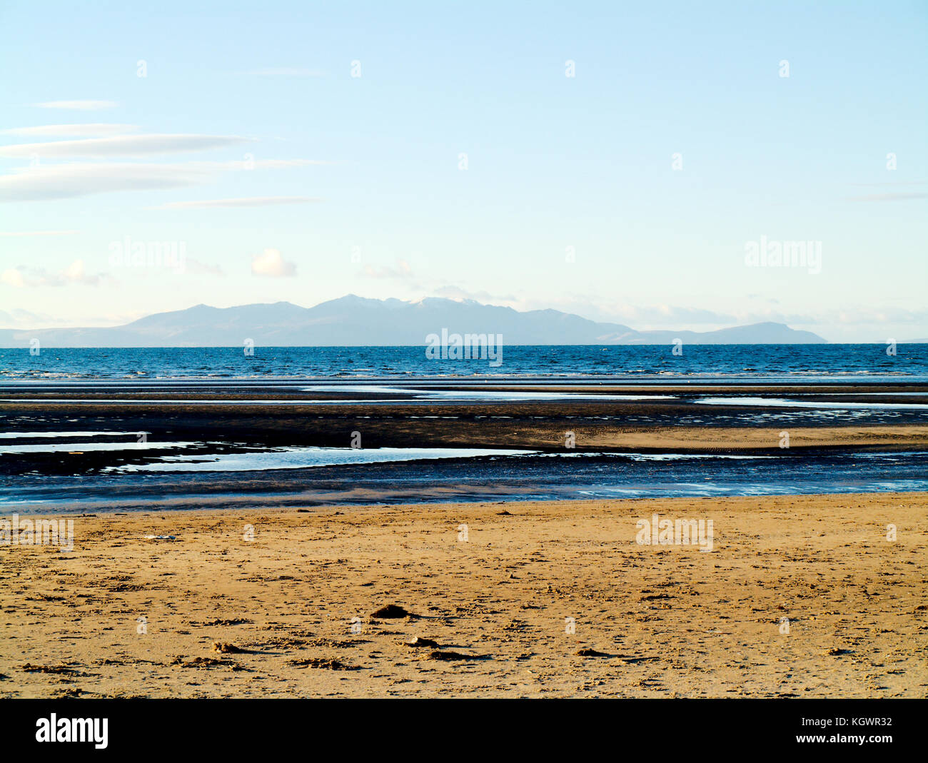 Arran from Troon Beach Stock Photo - Alamy