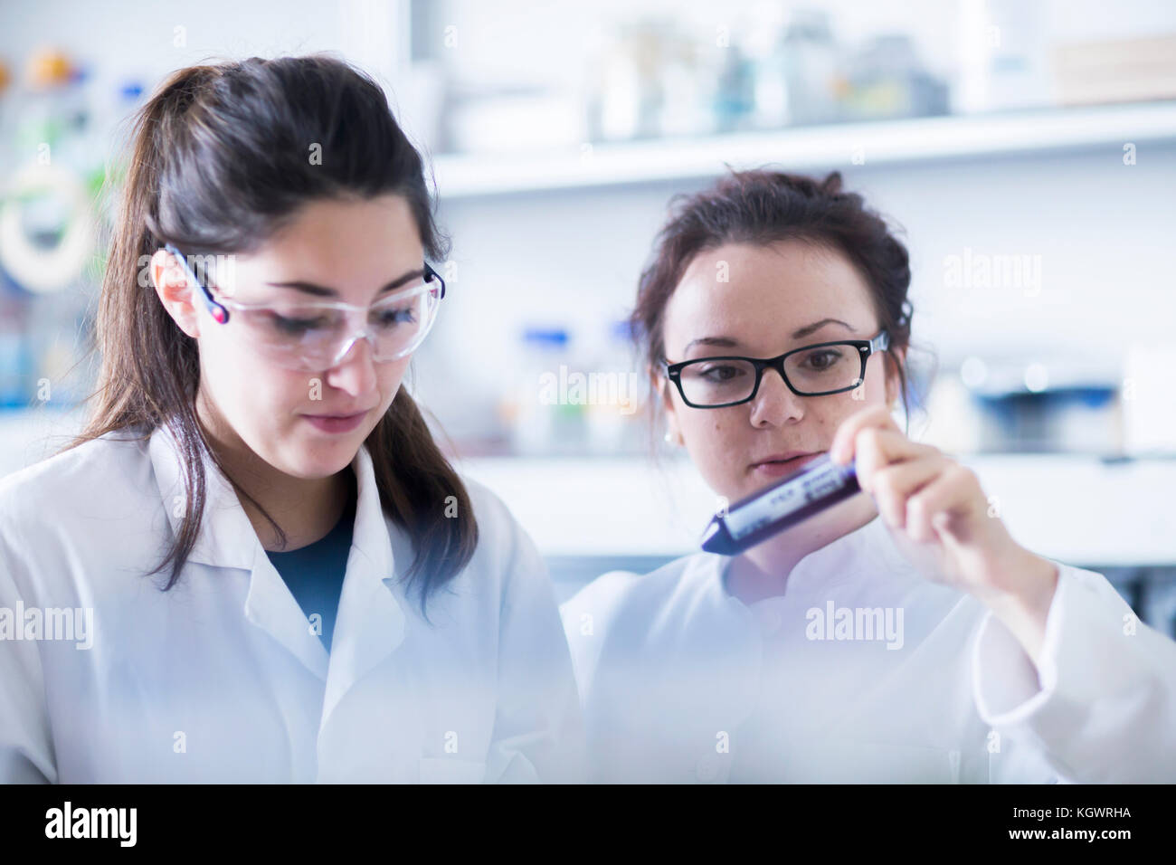Female scientists working in a laboratory Stock Photo - Alamy