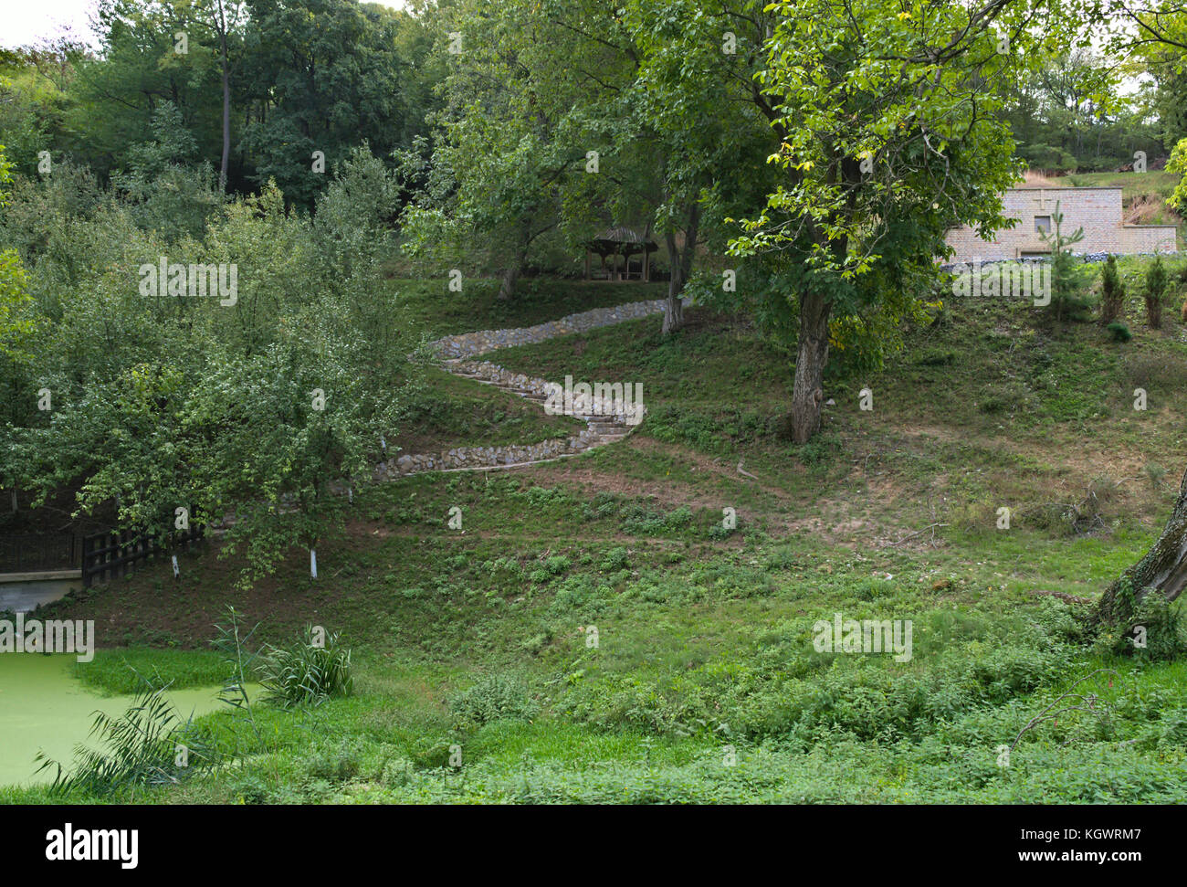 Small stone road to top of hill Stock Photo - Alamy