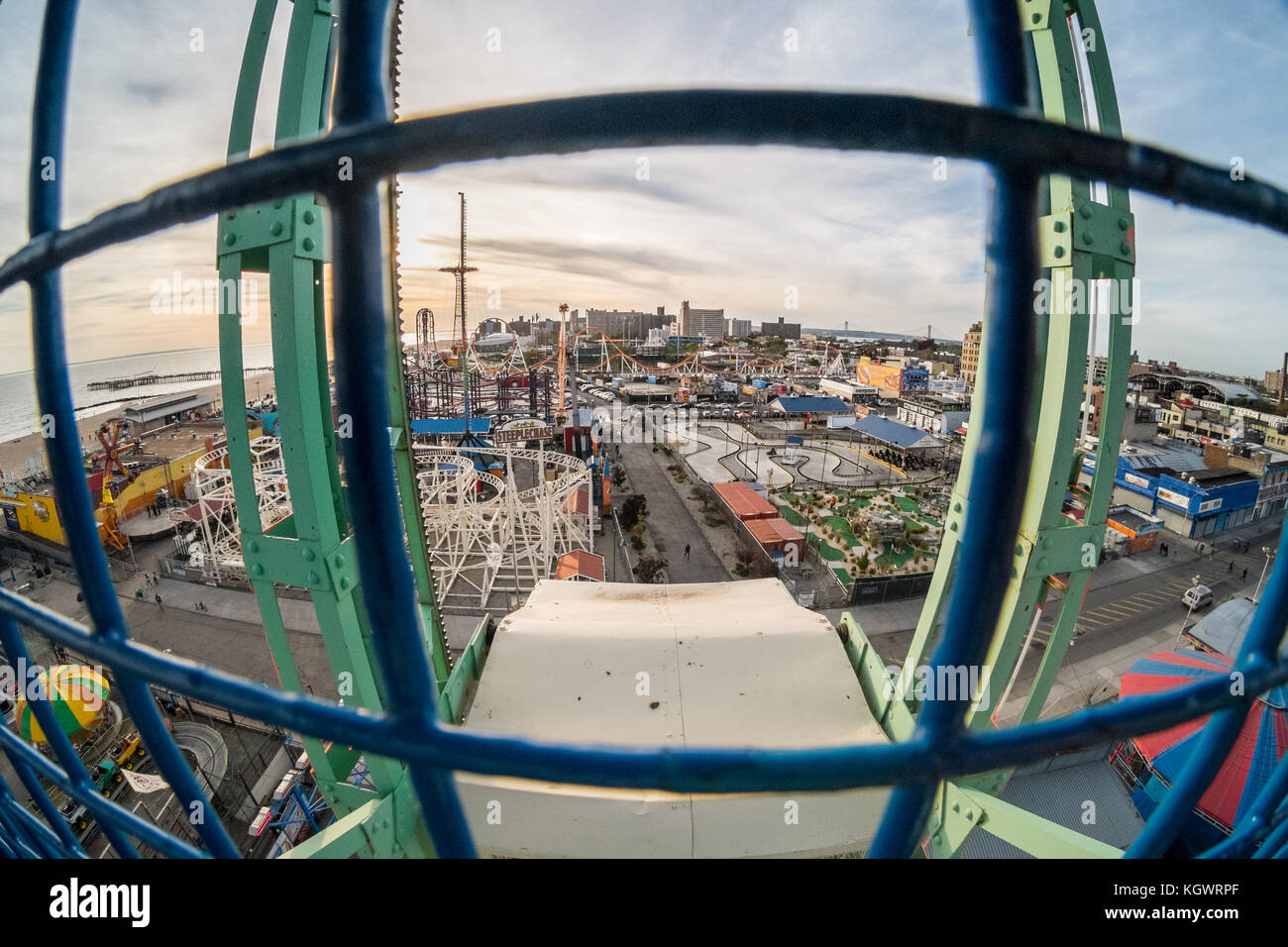 View from the wonder wheel Ferris wheel, Coney Island, Brooklyn, New ...