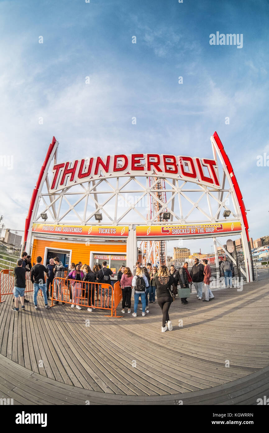Thunderbolt rollercoaster ride, Coney Island Luna Park, Brooklyn, New ...
