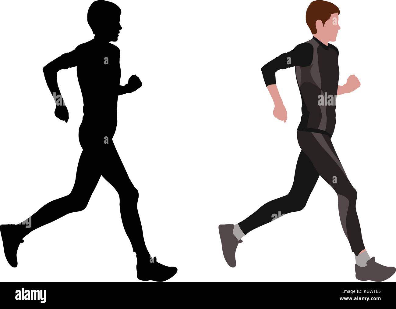 female marathon runner - vector Stock Vector Image & Art - Alamy