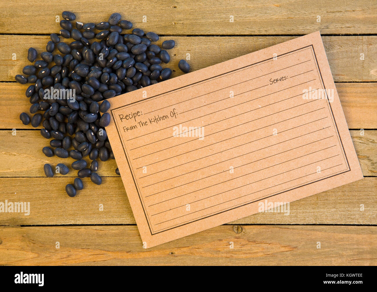 A Background of Beans with a Blank Recipe Card Stock Photo - Alamy