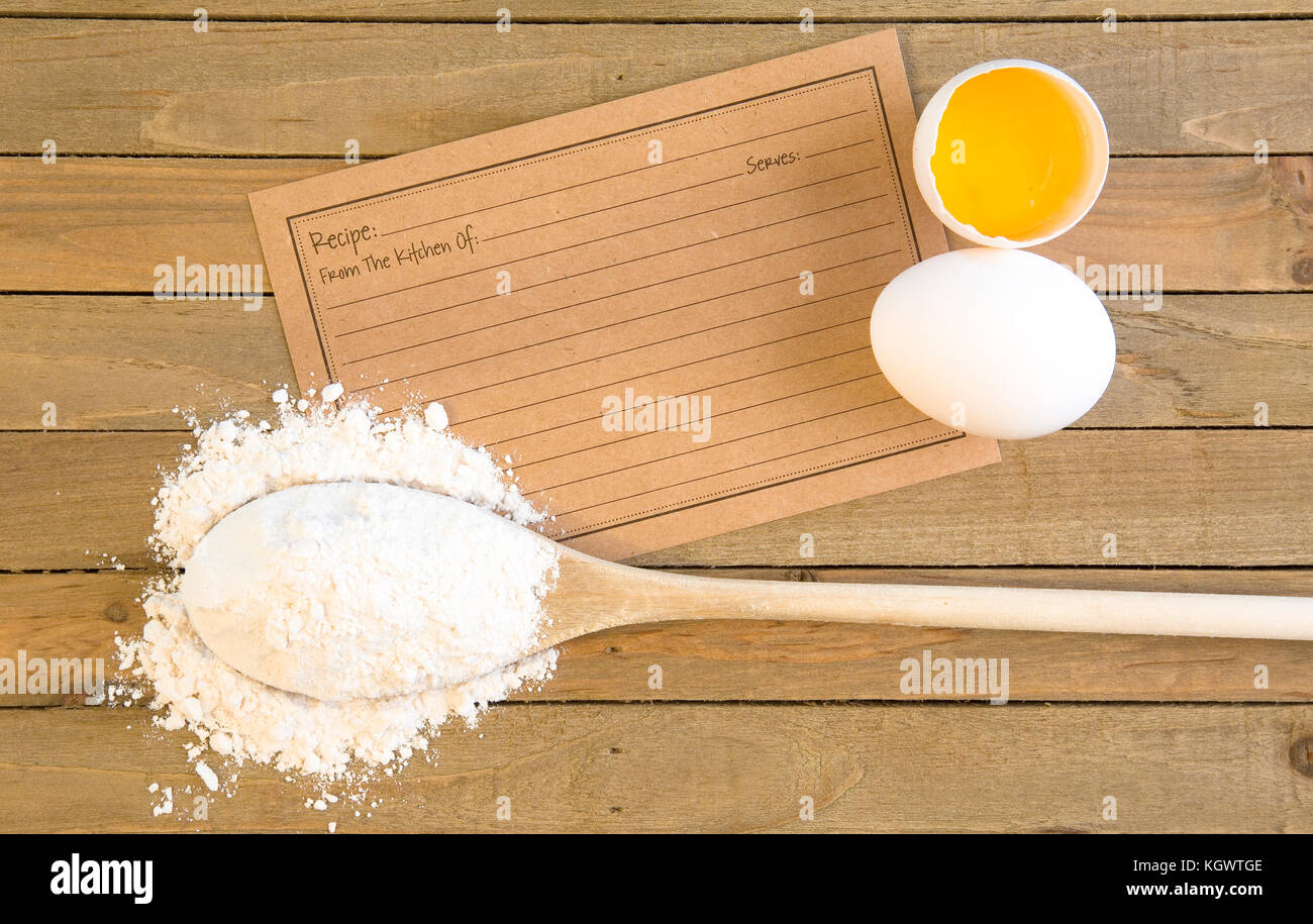 Baking Background with Customizable Recipe Card Stock Photo - Alamy