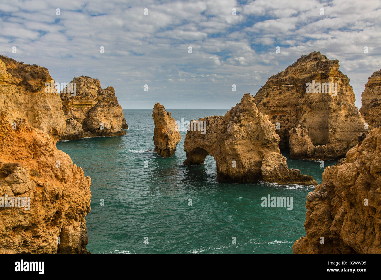 "Ponte da Piedade" in the Cliffs in Lagos National Park. A very famous ...