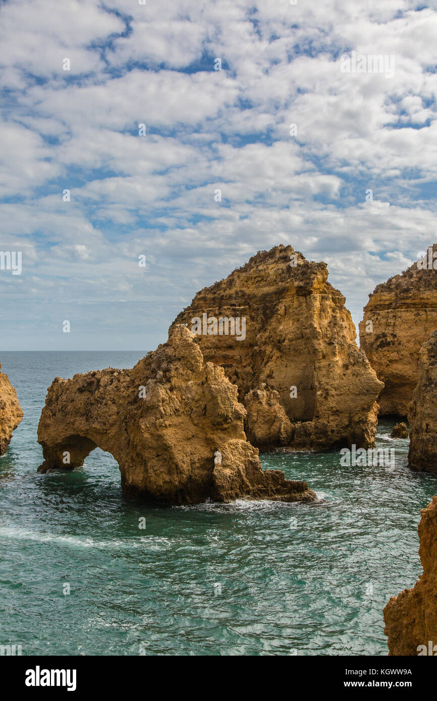 "Ponte da Piedade" in the Cliffs in Lagos National Park. A very famous ...