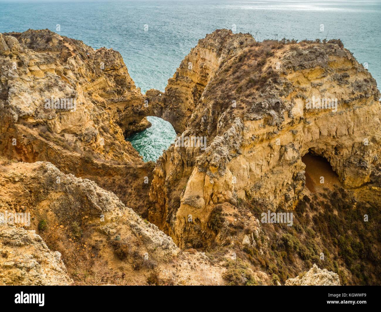 "Ponte da Piedade" in the Cliffs in Lagos National Park. A very famous ...