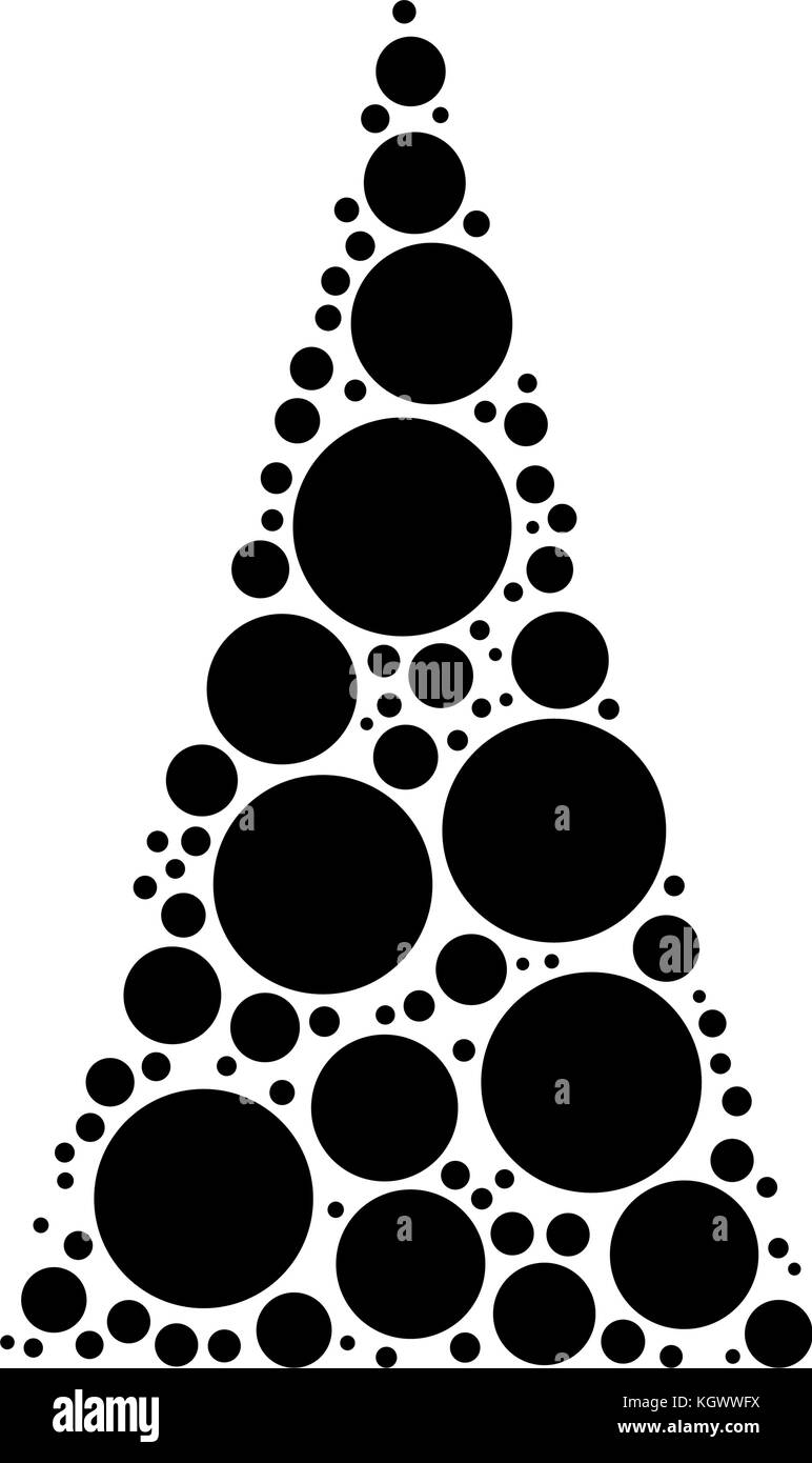 christmas tree dotted vector isolated on white background Stock Vector ...