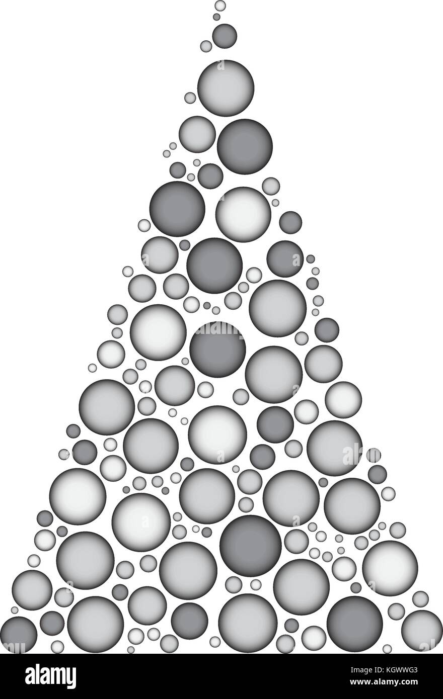 christmas tree dotted vector isolated on white background Stock Vector ...
