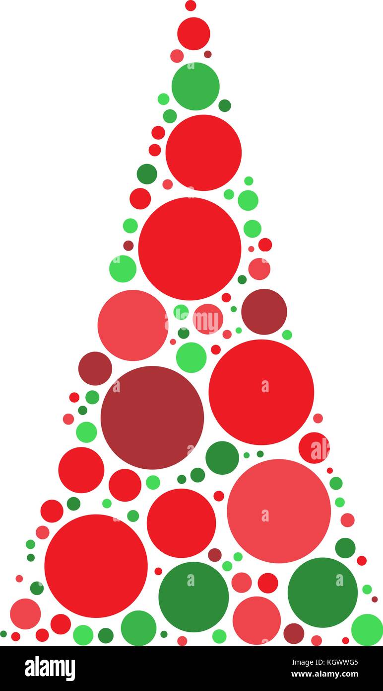 christmas tree dotted vector isolated on white background Stock Vector ...