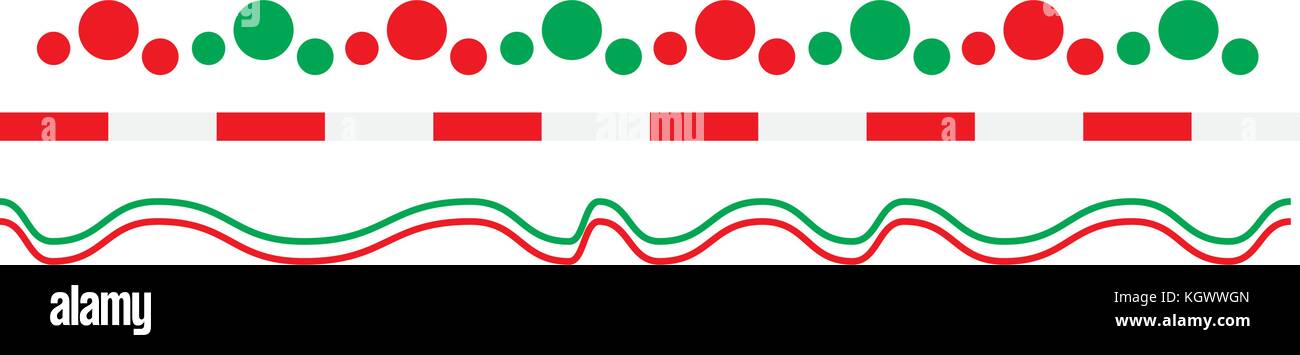 christmas border line set vector isolated on white background Stock ...