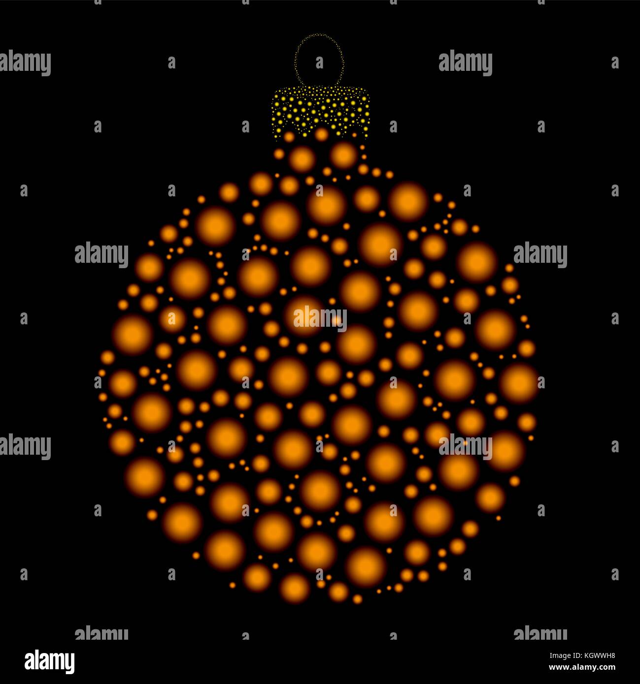 christmas bauble dotted vector design isolated on dark background Stock ...