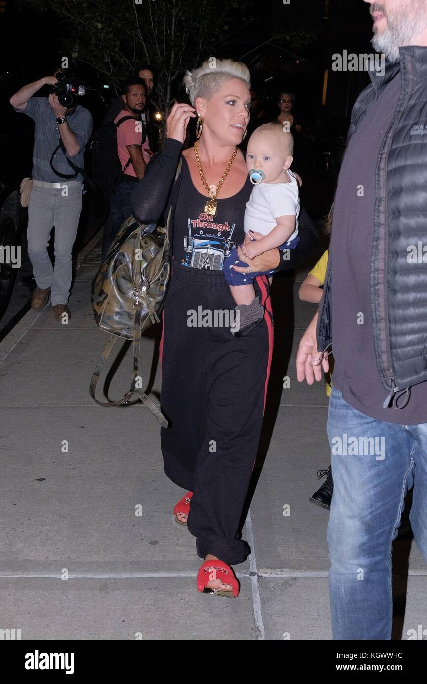 Pink and family in New York Featuring: Pink, Jameson Moon Hart Where ...